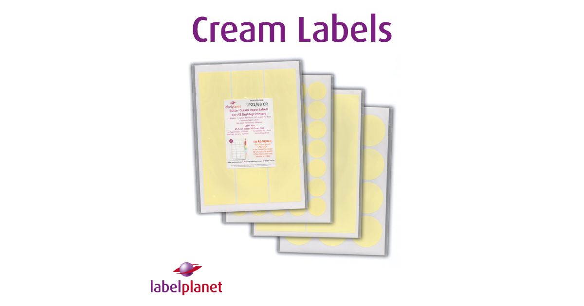 Cream Labels On A4 Sheets | Labelplanet