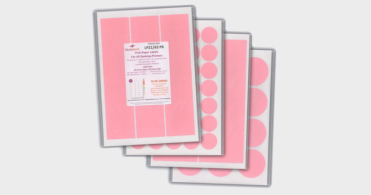 Pink Labels On A4 Sheets | Labelplanet