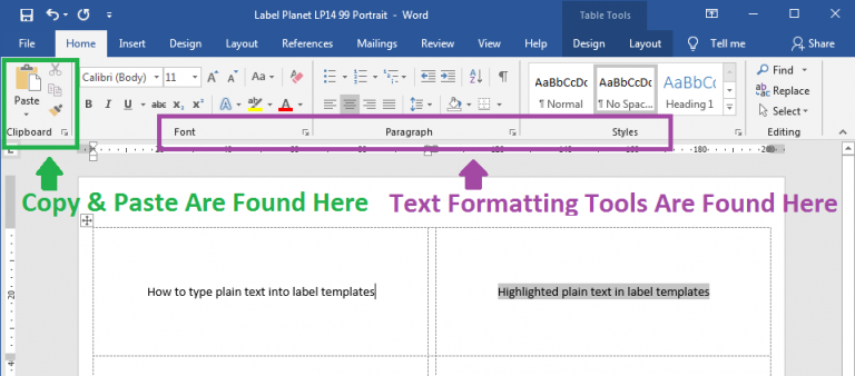How To Create A Label Design In Word Label Templates Using Basic Text