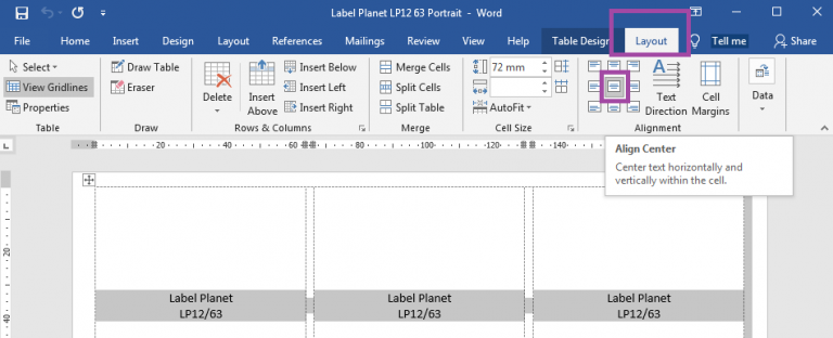 Label Templates - How To Keep Things In Line With Central Alignment