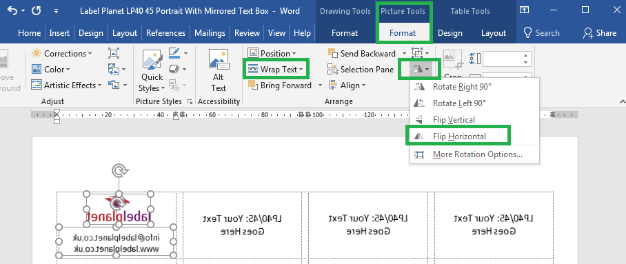 How To Use Label Planet’s Mirrored Label Templates
